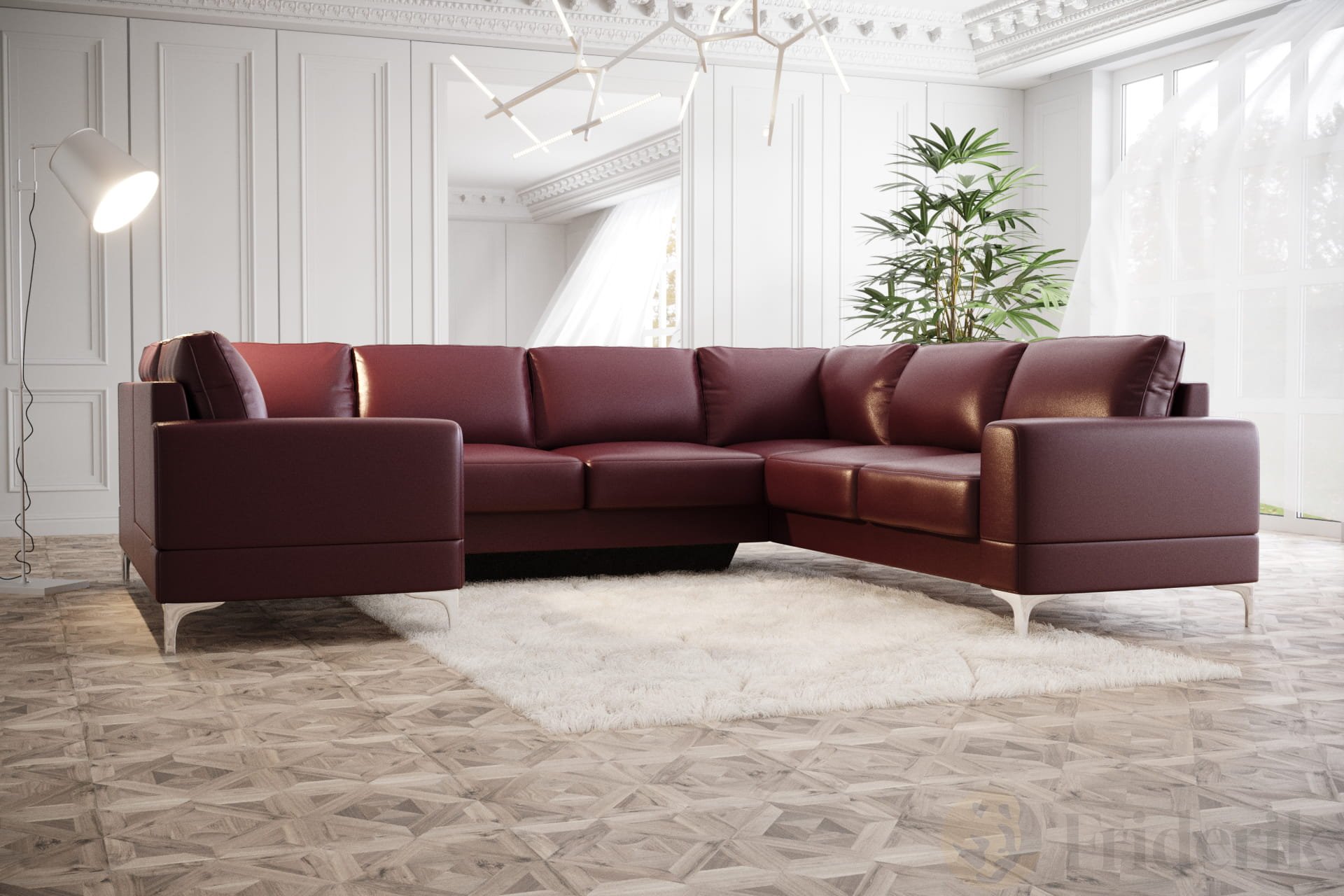 Ecksofa Echtes Leder ARIA III MAX Ledersofa U-Form 250x315 ...